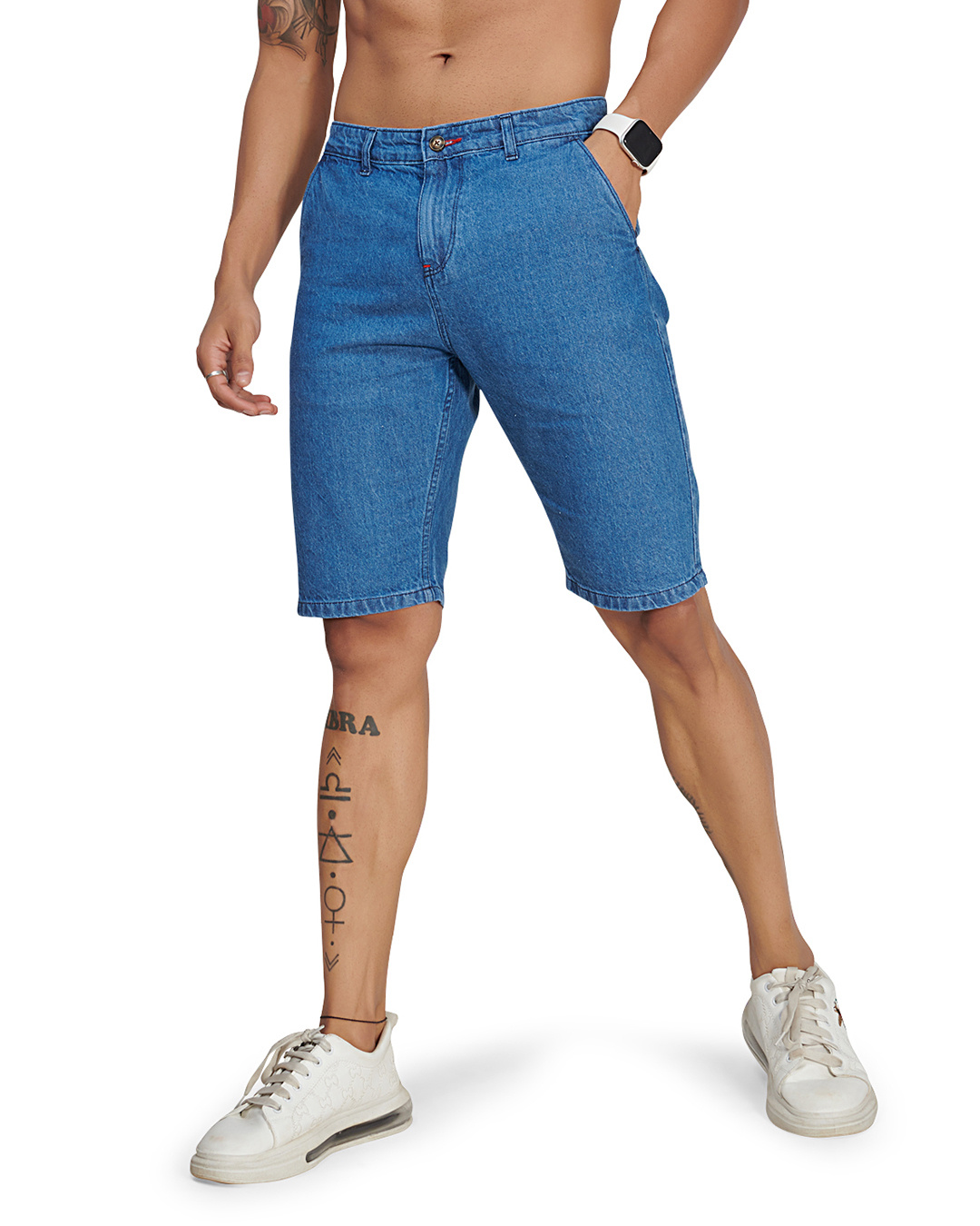 Buy Men's Blue Denim Shorts Online at Bewakoof