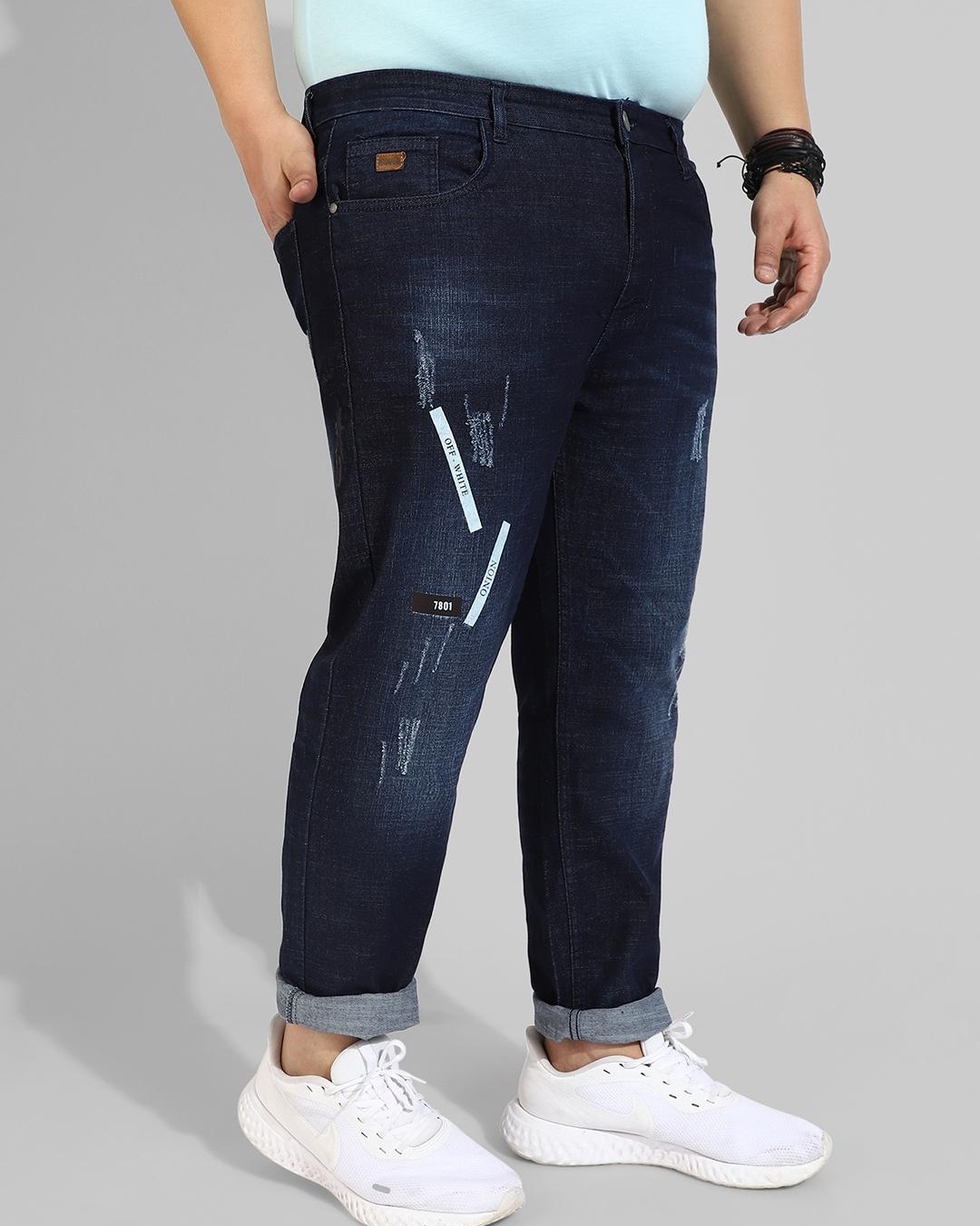 Buy Men's Blue Distressed Jeans Online at Bewakoof