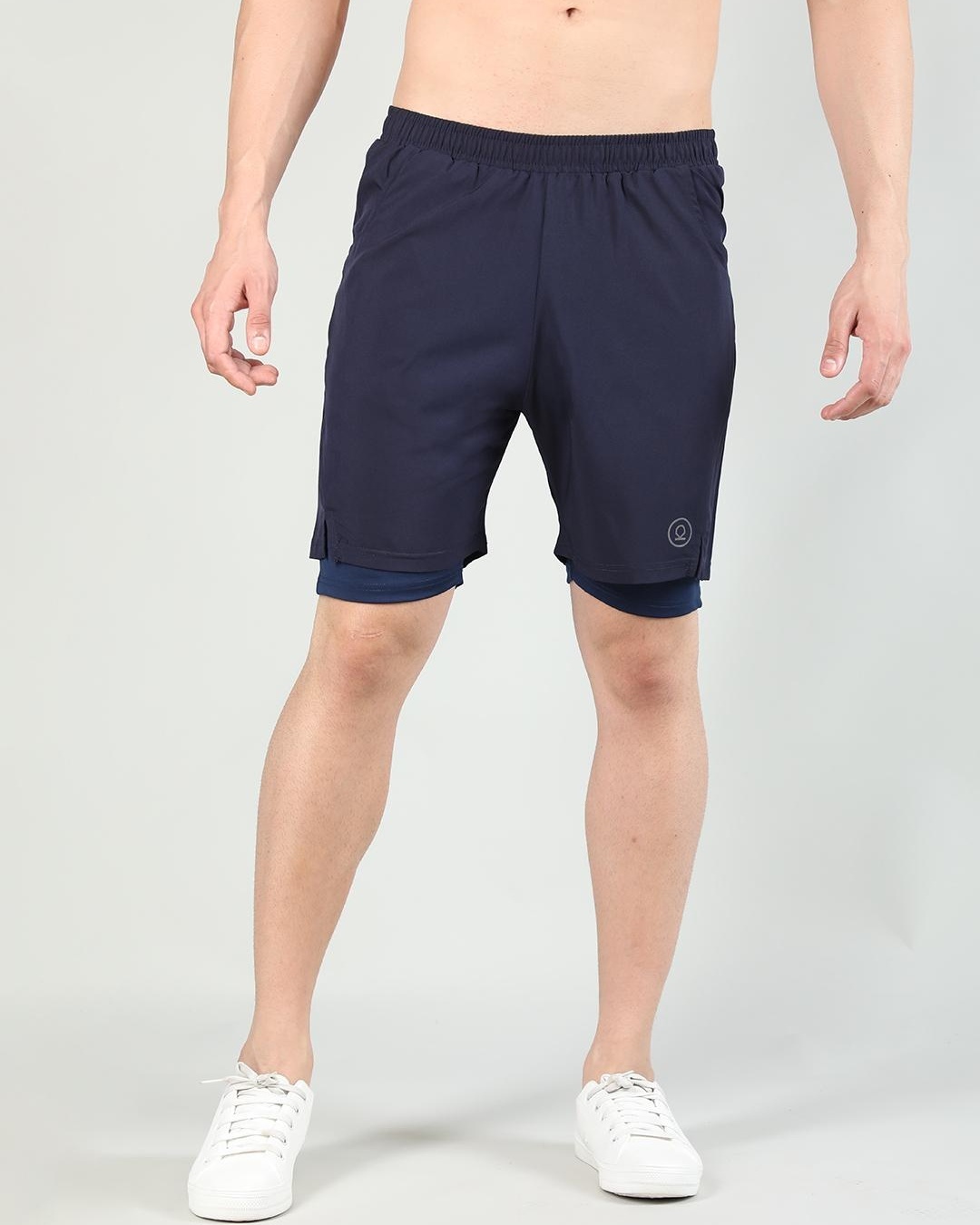Buy Men's Blue Double Layered Sports Shorts Online at Bewakoof