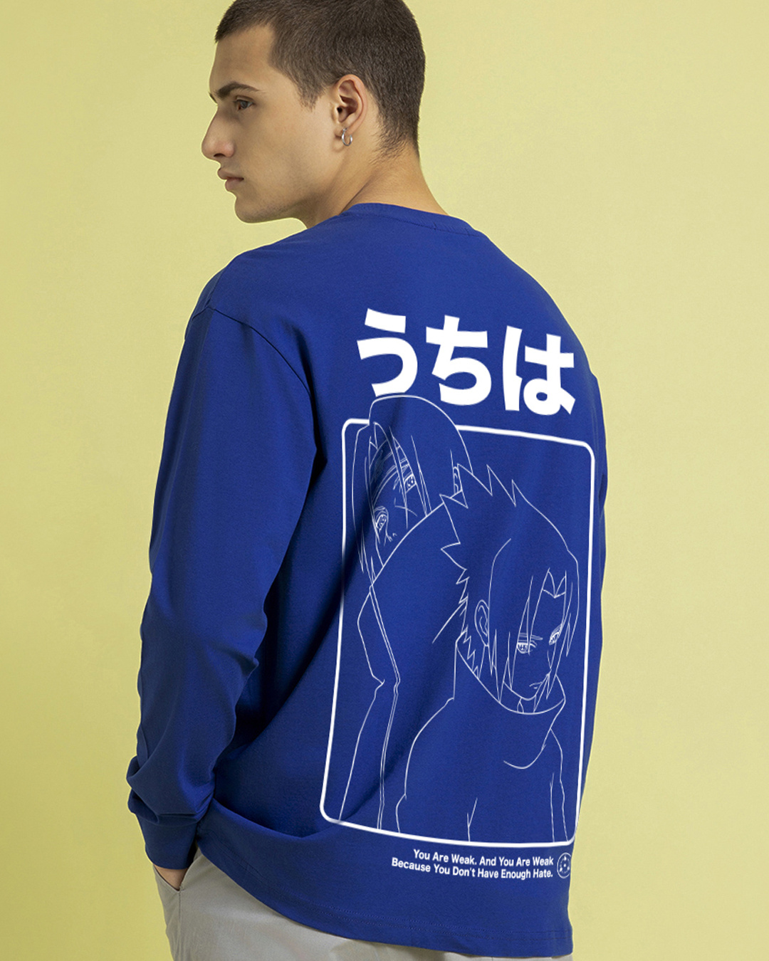 Buy Men's Blue Enough Hate Graphic Printed Oversized T-shirt Online at ...