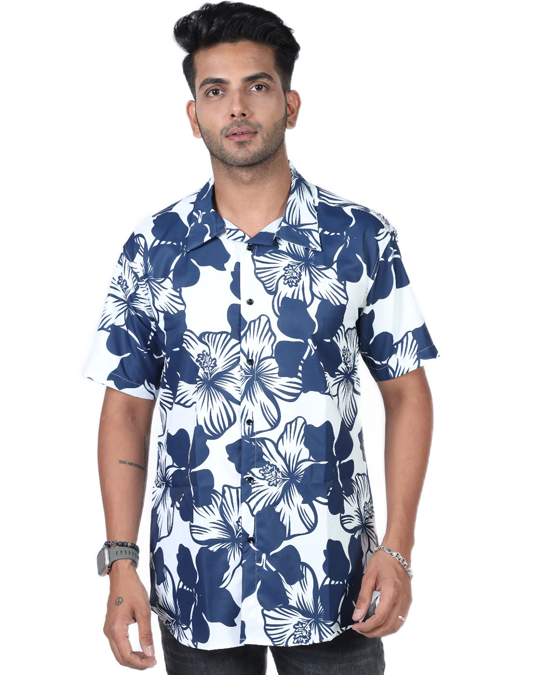 Buy Men's Blue All Over Floral Printed Shirt Online at Bewakoof