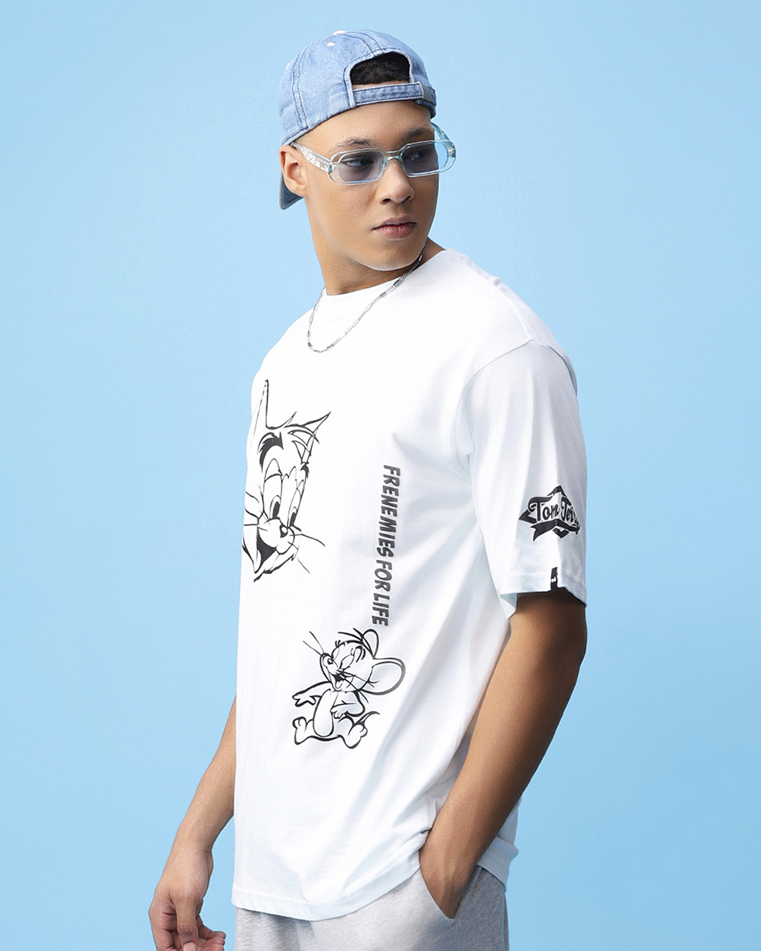 Buy Men's Ice Melt Frenemies For Life Graphic Printed Oversized T-shirt ...