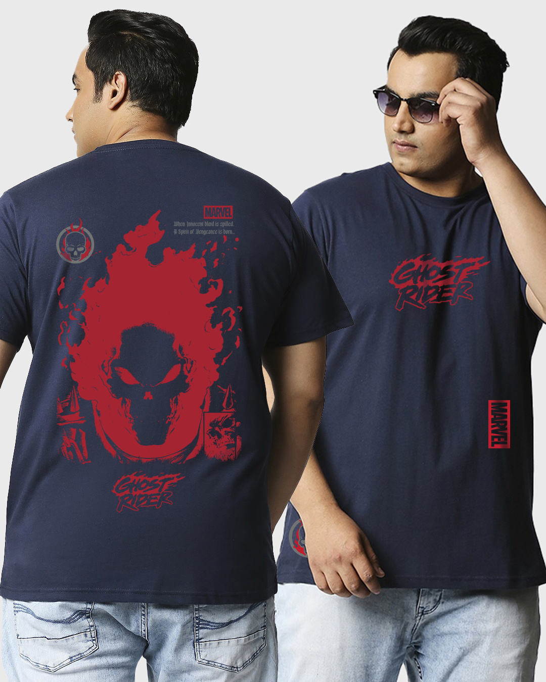 Buy Men's Blue Ghost Rider Spirit of Vengeance Graphic Printed ...