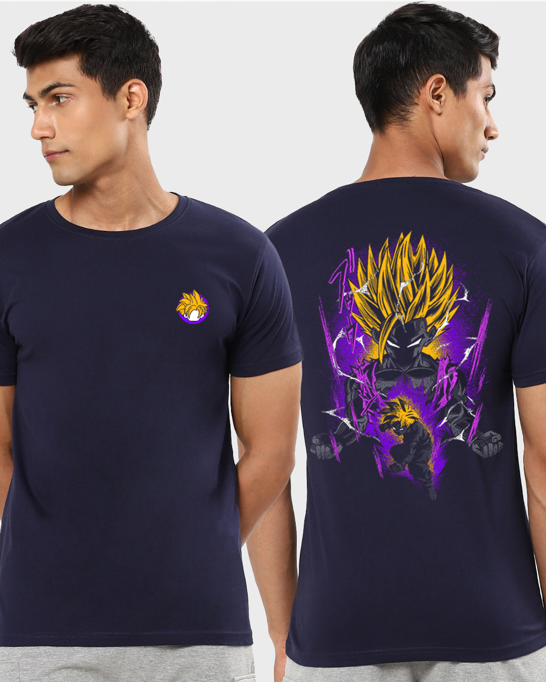 Buy Men's Blue Gohan Graphic Printed T-shirt Online at Bewakoof