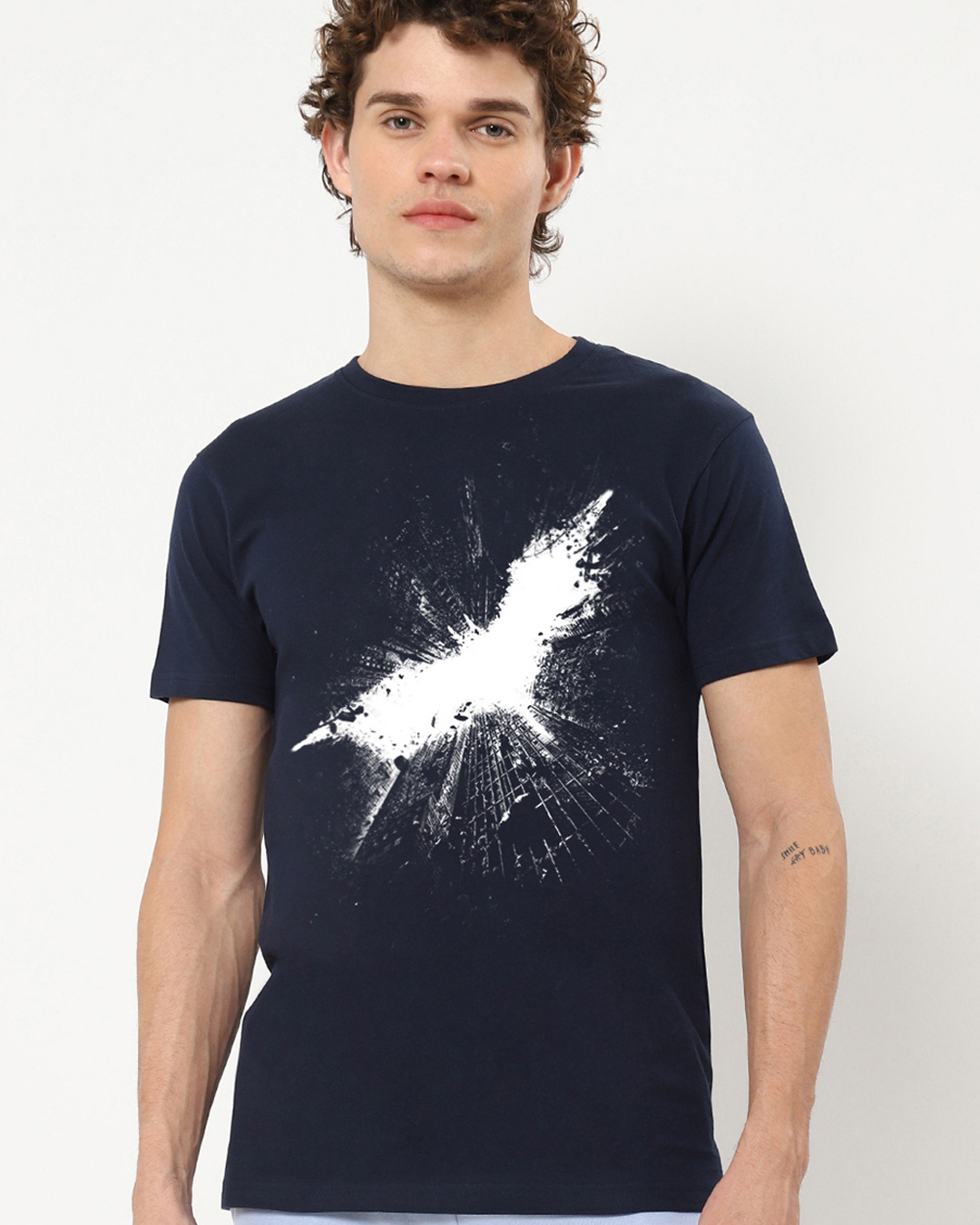 Buy Men's Blue Gotham Guardian Graphic Printed T-shirt Online at Bewakoof