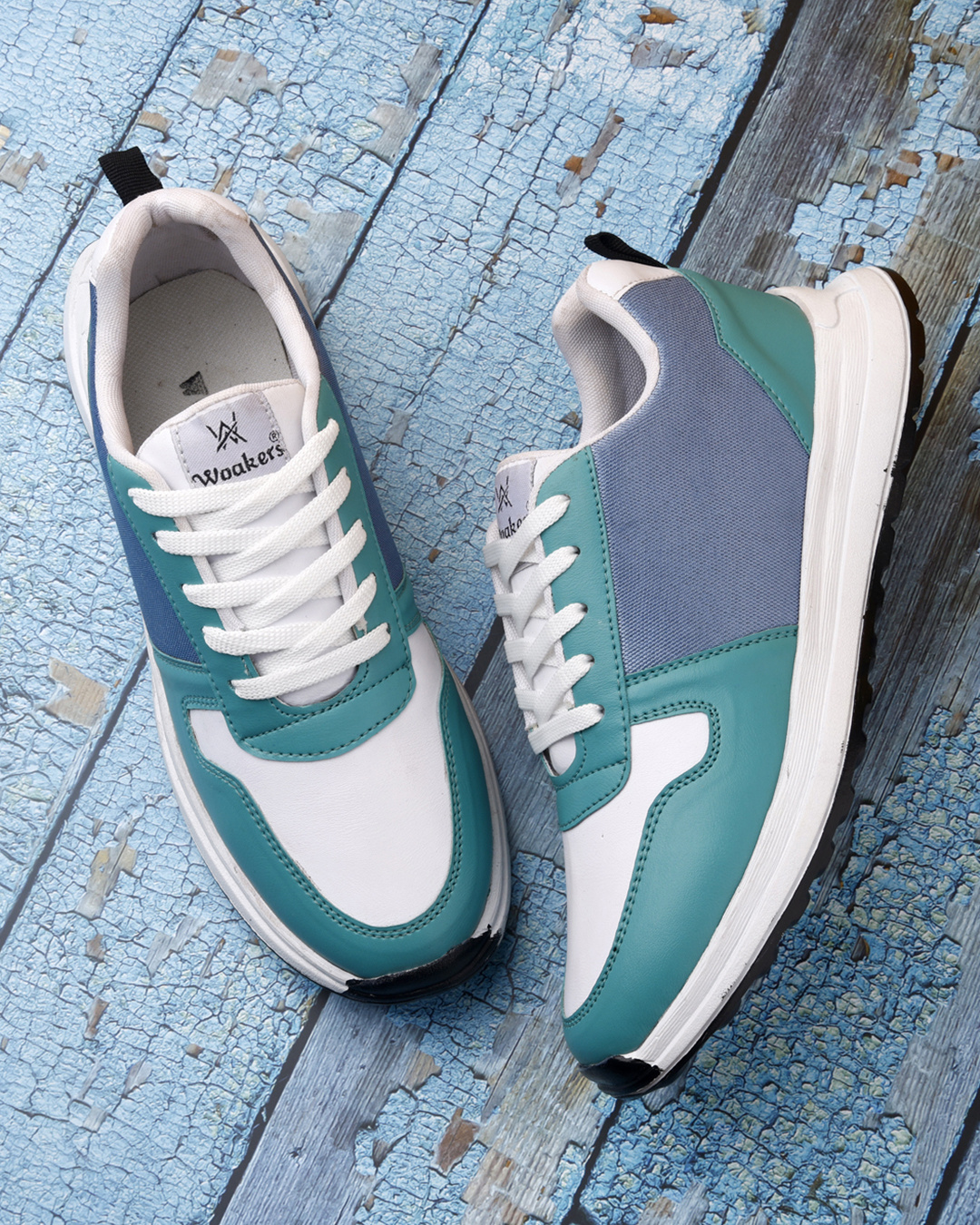 Buy Men's Blue & Grey Color Block Casual Shoes Online in India at Bewakoof