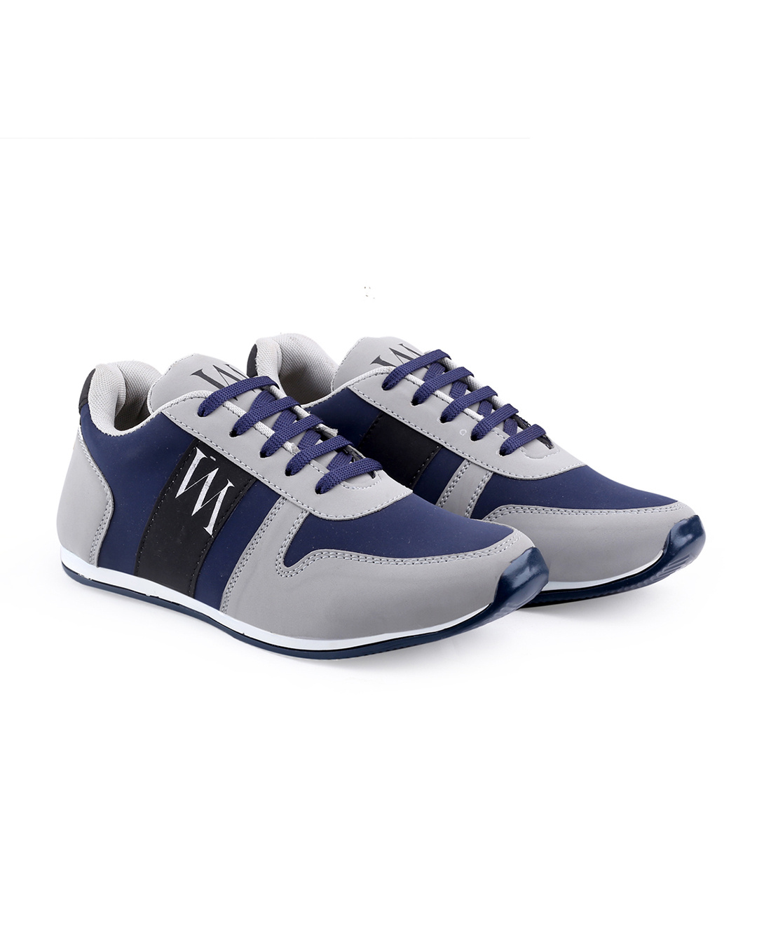 Buy Men's Blue & Grey Color Block Sneakers Online in India at Bewakoof