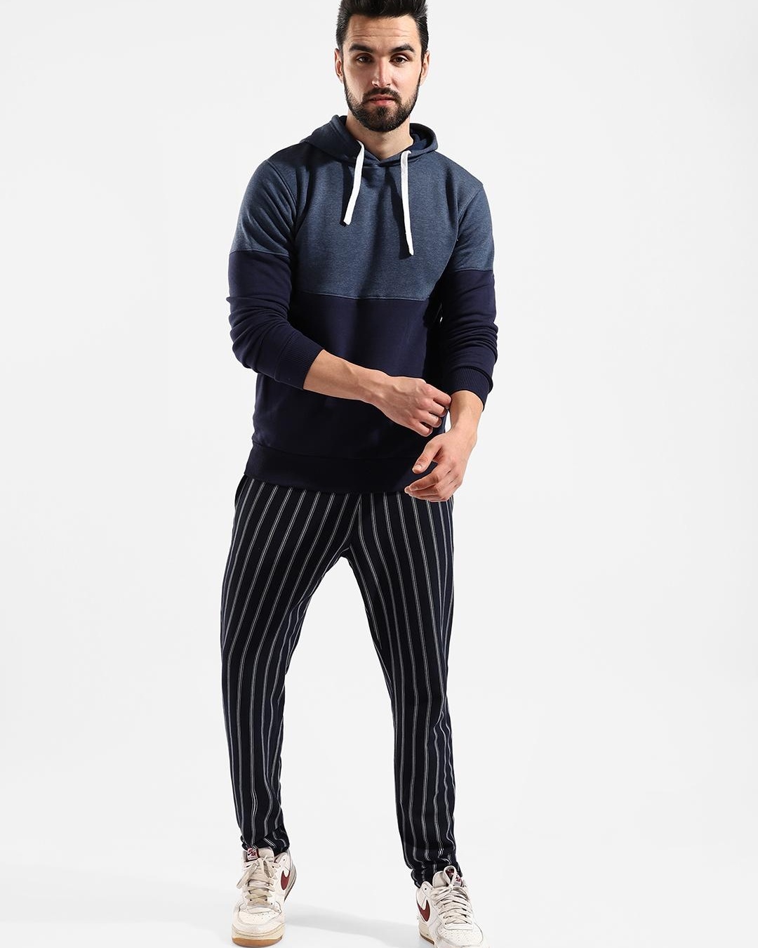 Buy Men's Blue & Grey Color Block Tracksuit Online in India at Bewakoof