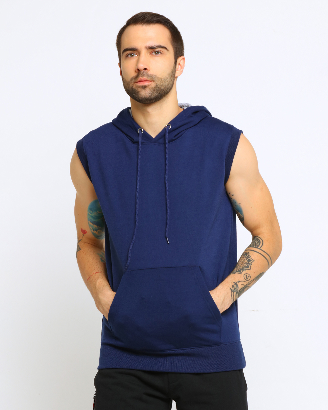 Buy Men's Blue Hooded Slim Fit Sweatshirt Online at Bewakoof