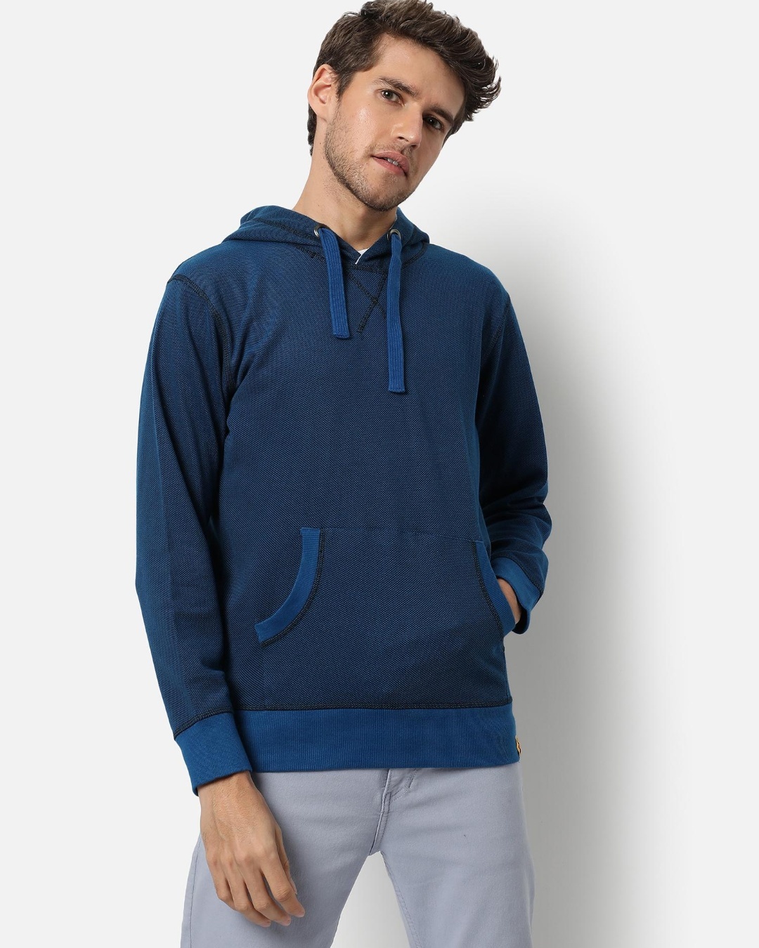 Buy Men's Blue Hooded Sweatshirt Online at Bewakoof
