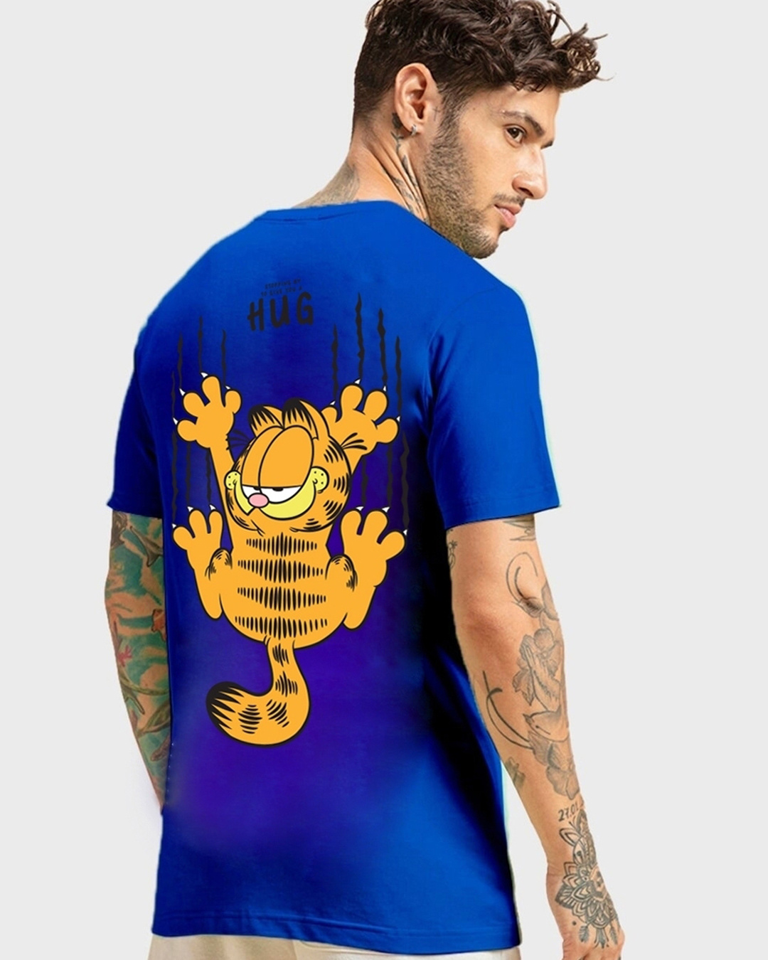 Buy Men's Blue Hug it Out Graphic Printed T-shirt Online at Bewakoof
