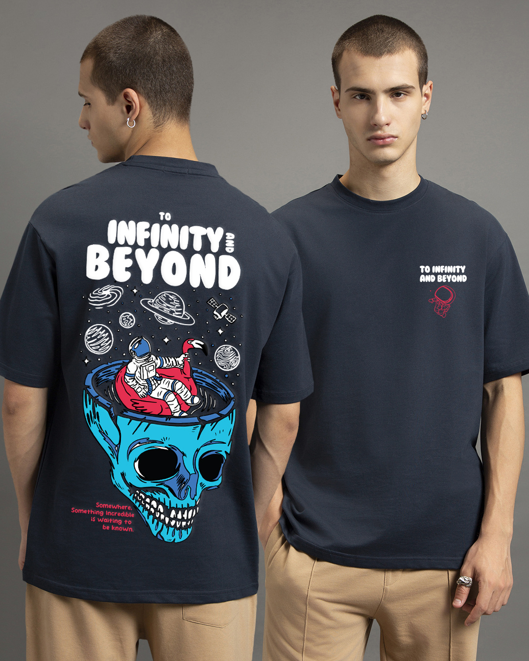 Buy Men's Blue Infinity Space Graphic Printed Oversized T-shirt Online ...