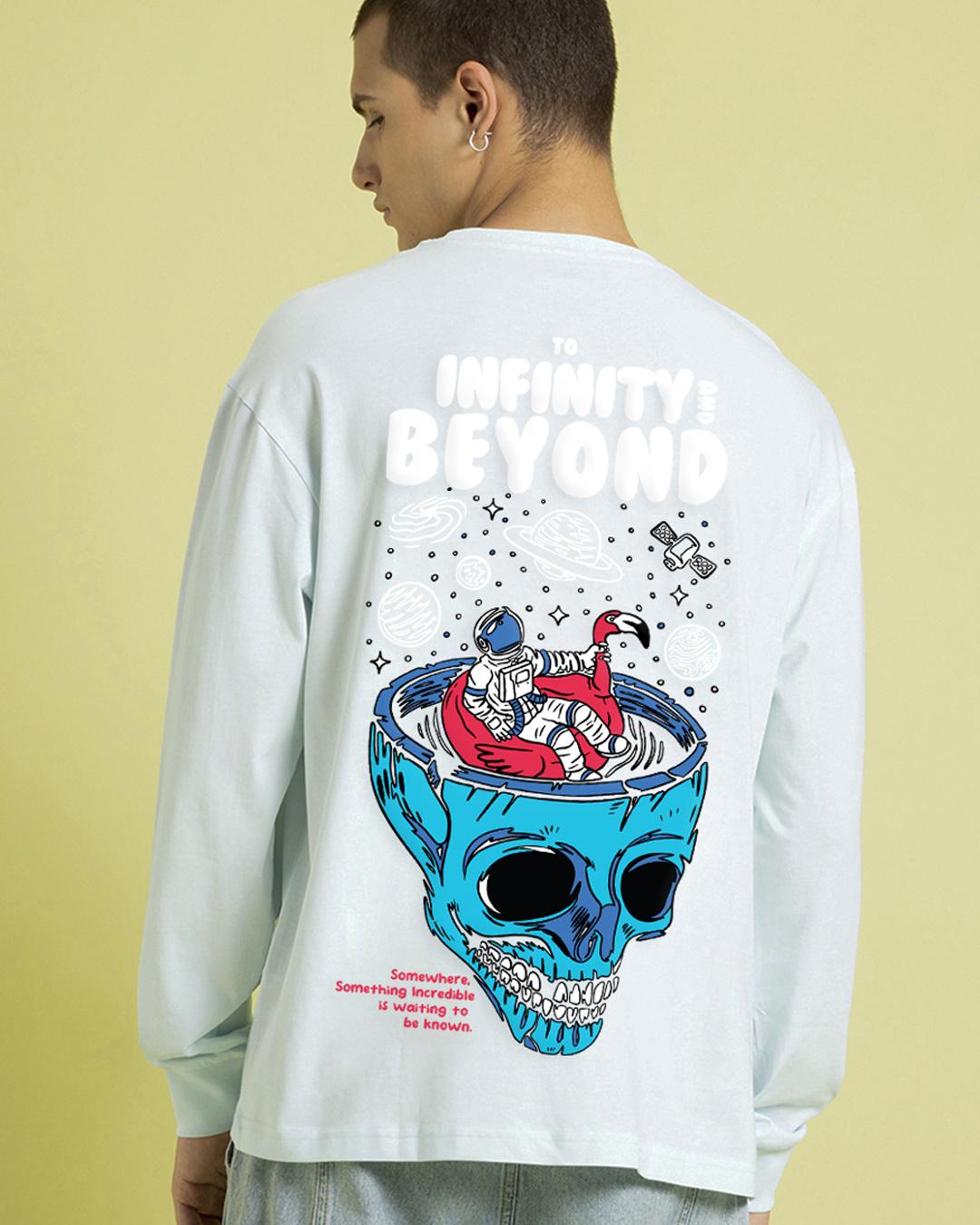 Buy Men's Blue Infinity Space Graphic Printed Oversized T-shirt Online ...