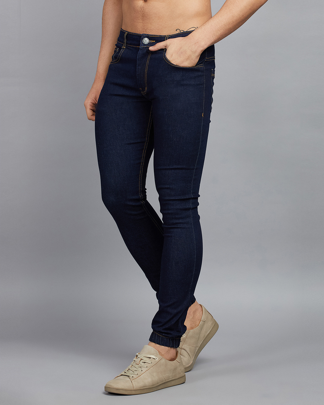 Buy Men's Blue Jogger Jeans Online at Bewakoof