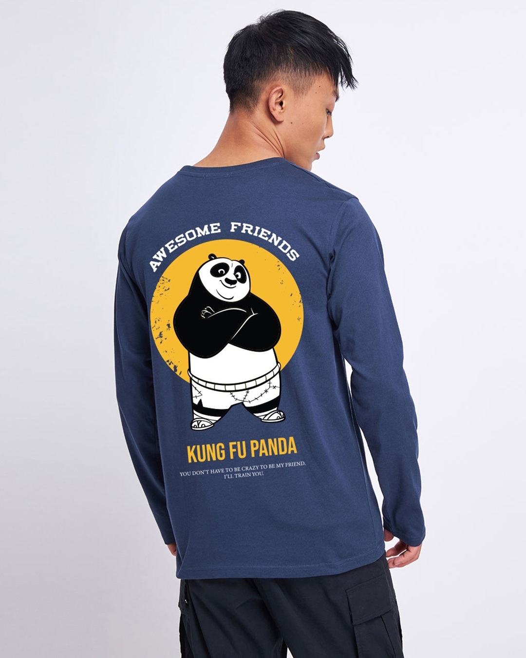 Buy Men's Blue Kung Fu Panda Graphic Printed T-shirt Online at Bewakoof