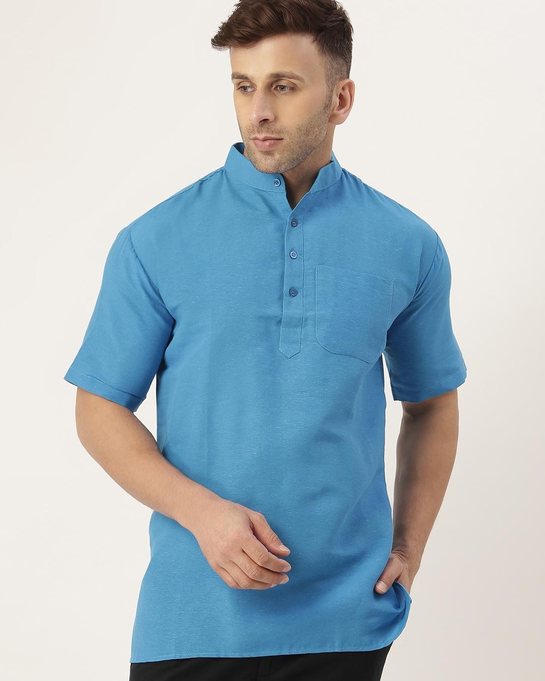 Buy Men's Blue Kurta Online at Bewakoof