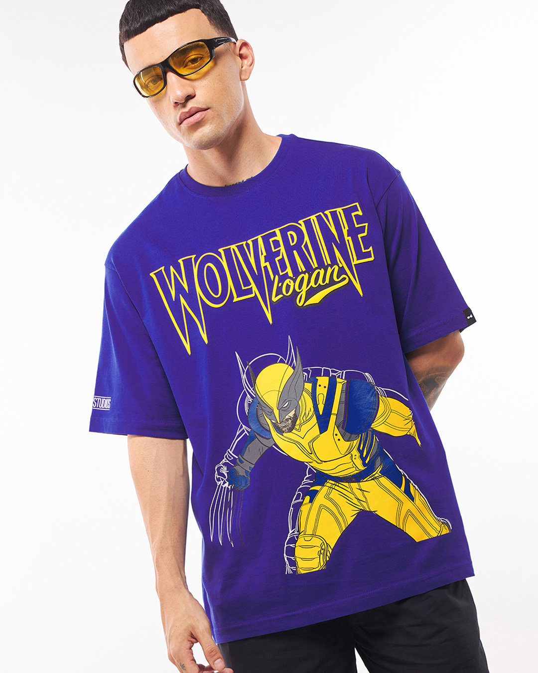 Buy Men's Blue Logan Graphic Printed Oversized T-shirt Online at Bewakoof