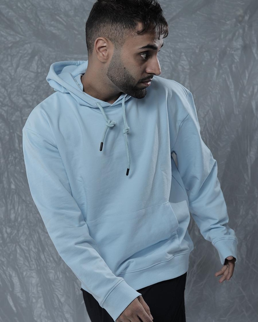 Buy Men's Blue Loose Fit Hoodie Online at Bewakoof