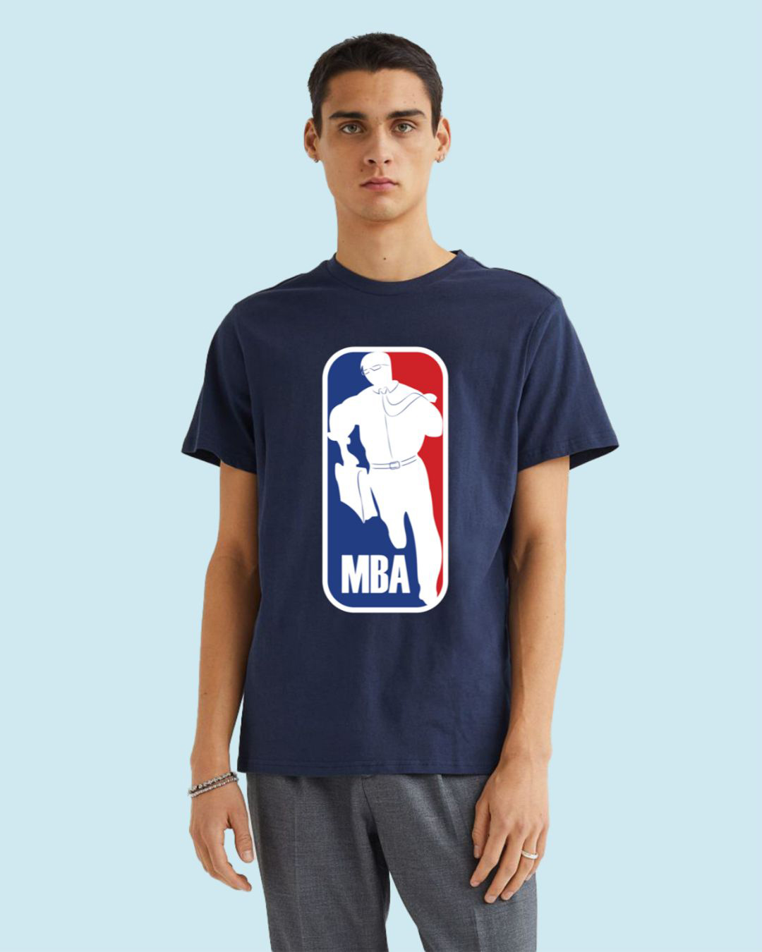 Buy Men's Blue MBA Graphic Printed T-shirt for Men Blue Online at Bewakoof