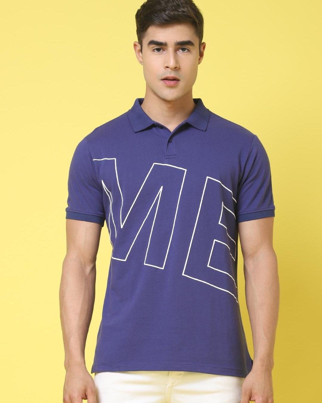 Buy Mens Blue Me Typography Super Loose Fit T Shirt Online At Bewakoof
