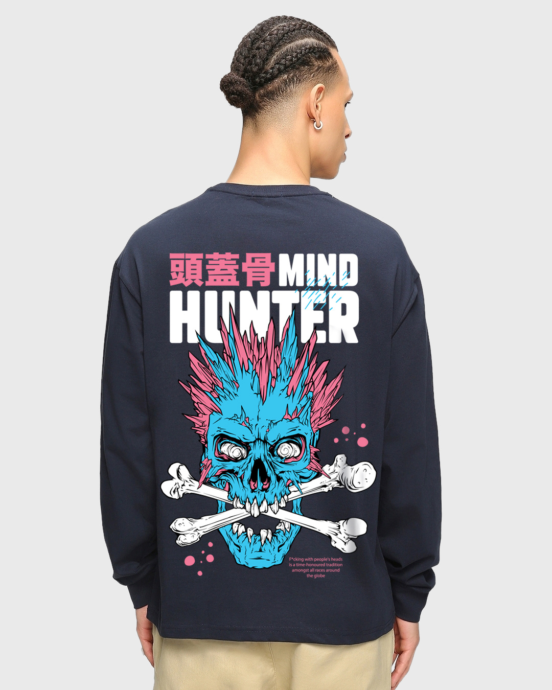 Buy Men's Blue Mind Hunter Graphic Printed Oversized T-shirt Online at ...