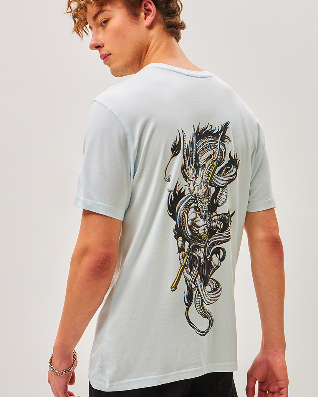 Buy Men's Blue Monkey King Graphic Printed T-shirt Online at Bewakoof