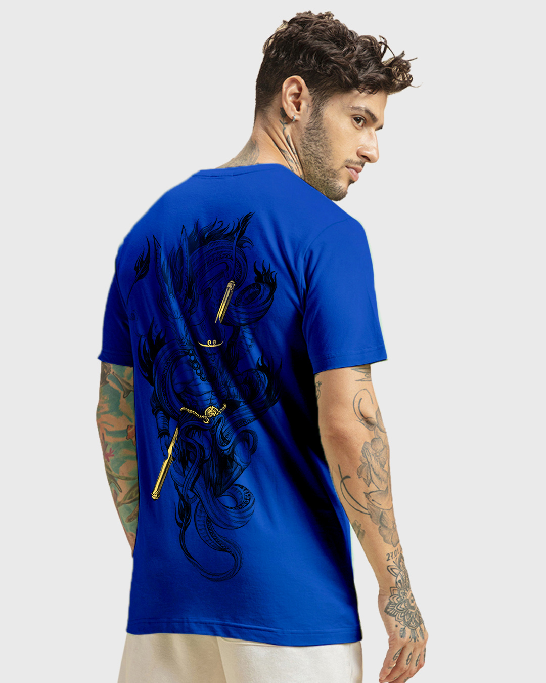 Buy Men's Blue Monkey King Graphic Printed T-shirt Online at Bewakoof