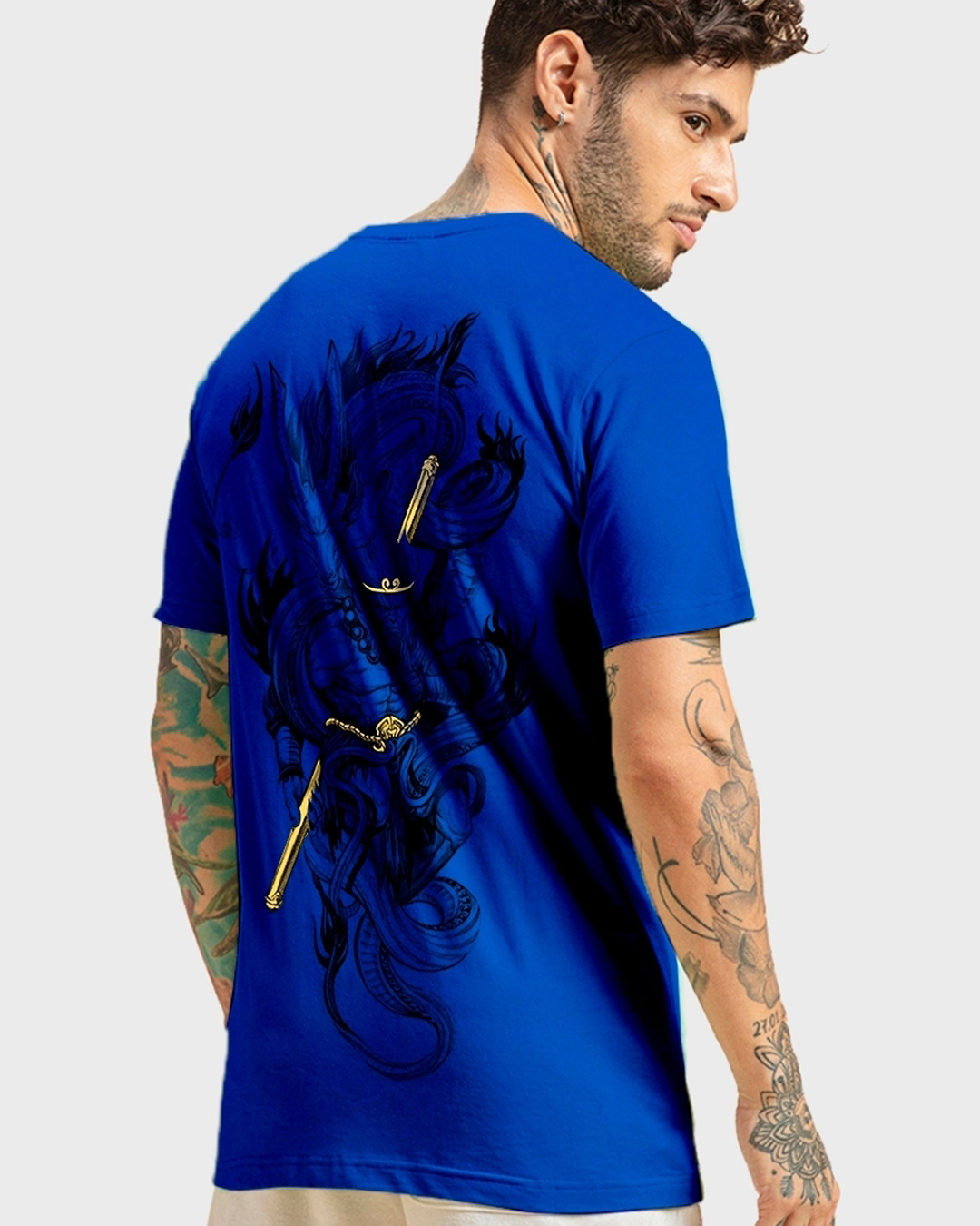 Buy Men's Blue Monkey King Graphic Printed T-shirt Online at Bewakoof