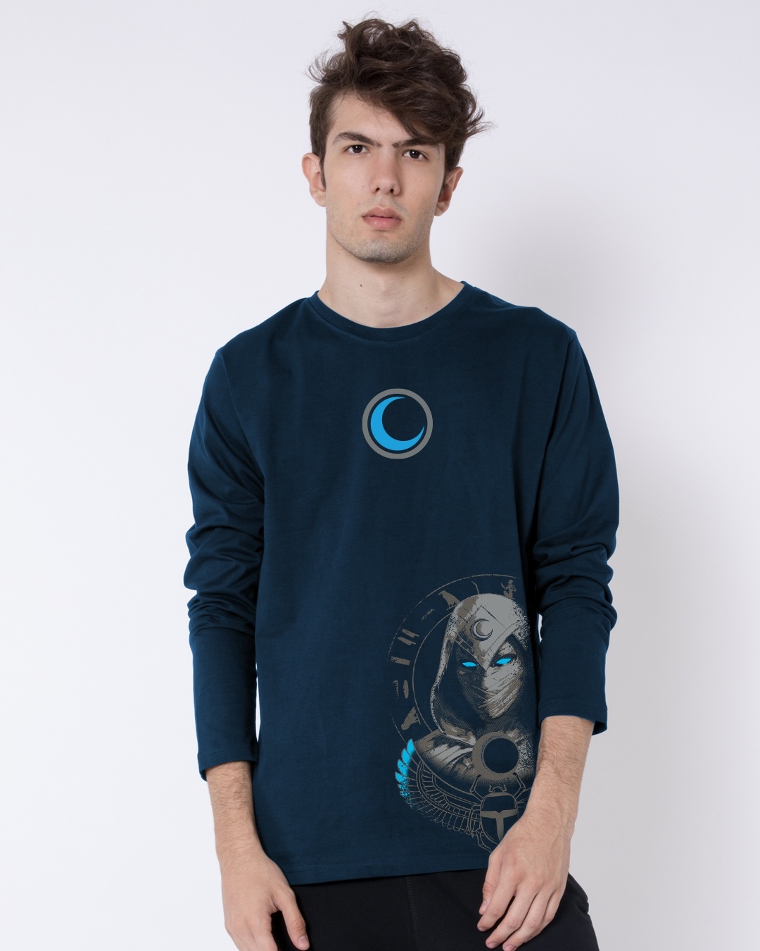 Buy Men's Navy Blue Moon Knight Graphic Printed T-shirt Online at Bewakoof