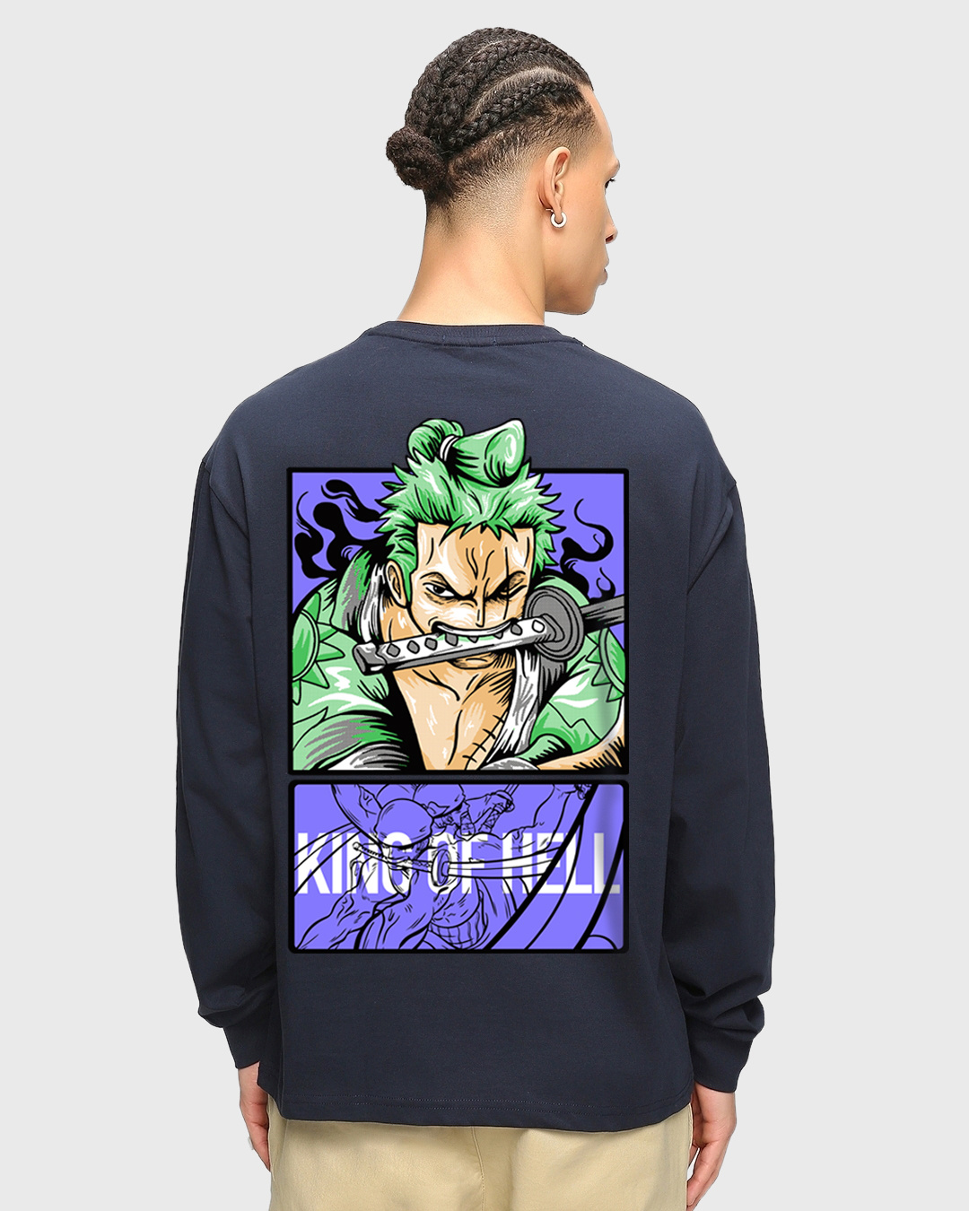 Buy Men's Blue Moss Head Graphic Printed Oversized T-shirt Online at ...