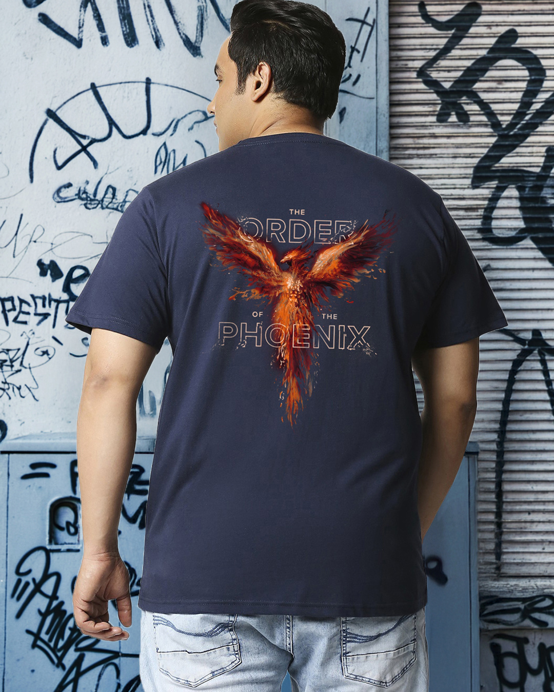 Buy Men's Blue Order of the Phoenix Graphic Printed Plus Size T-shirt ...