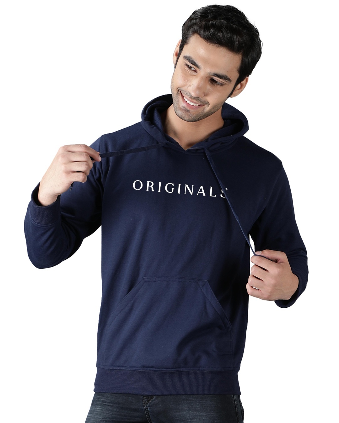Buy Men's Blue Original Typography Hoodie Online at Bewakoof
