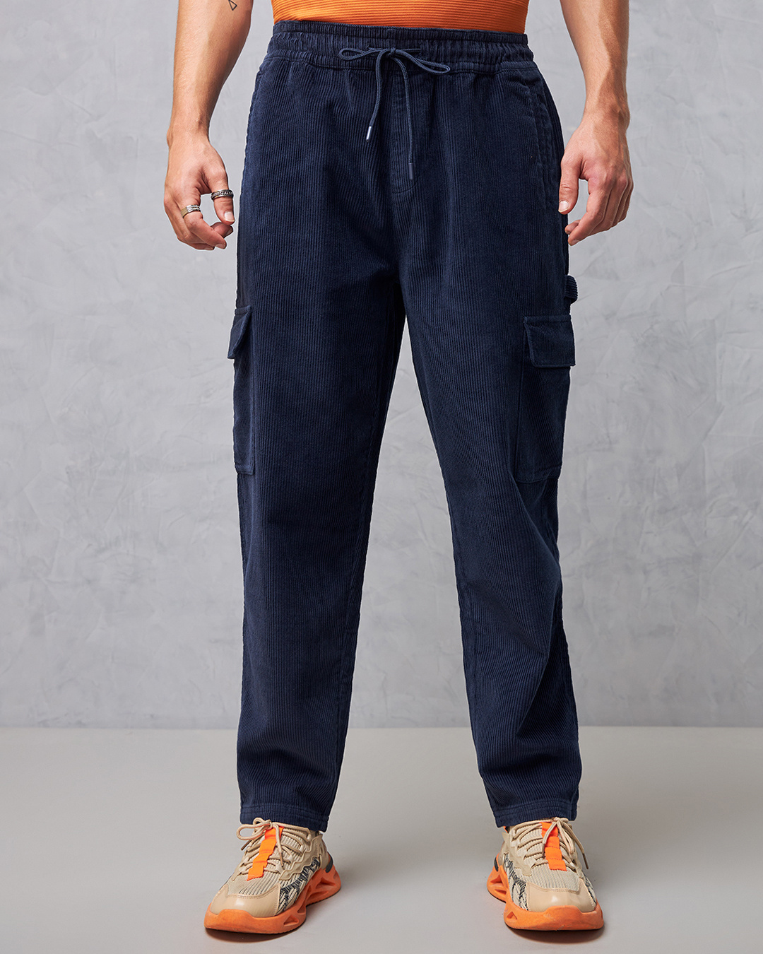 Buy Men's Blue Oversized Cargo Carpenter Pants Online at Bewakoof