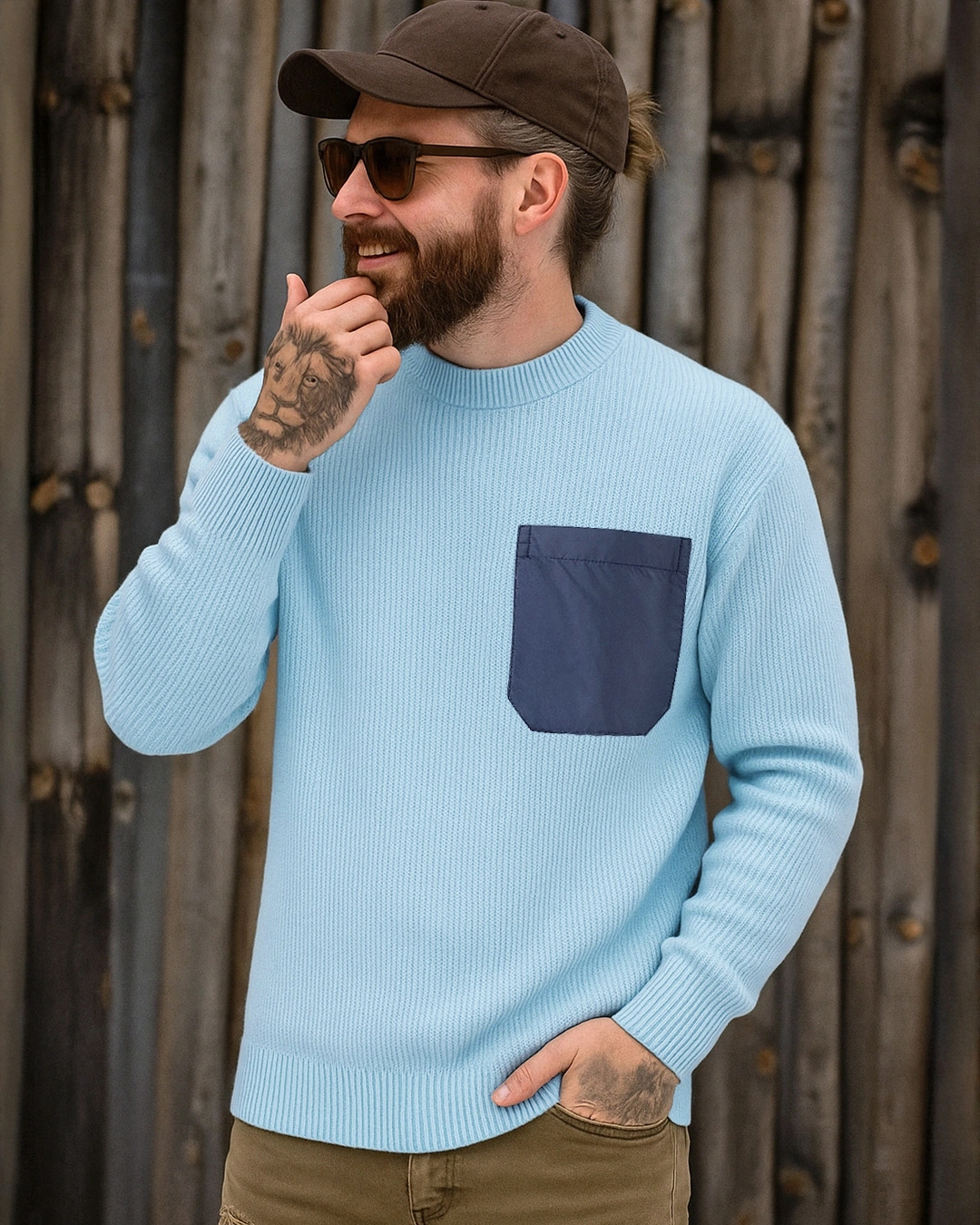 Buy Men's Blue Oversized Sweater Online at Bewakoof