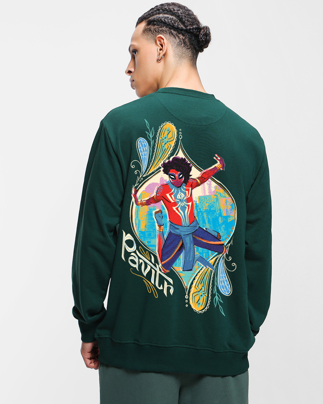 Buy Men's Deep Teal Pavitr Prabhakar Graphic Printed Sweatshirt Online ...