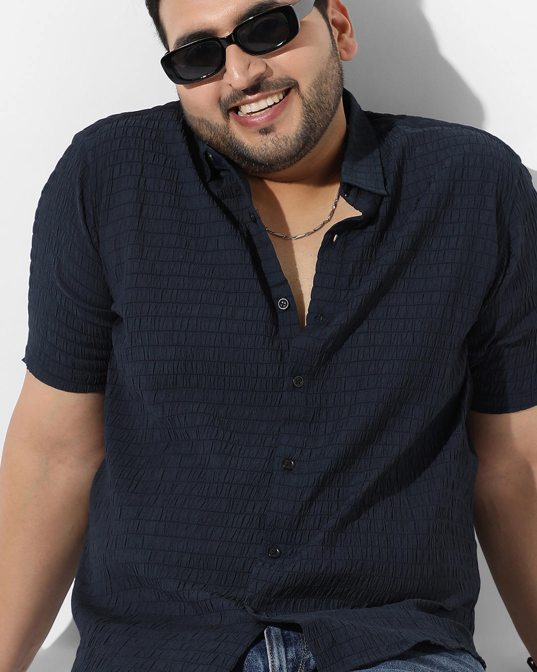 Buy Men's Blue Plus Size Shirt Online at Bewakoof