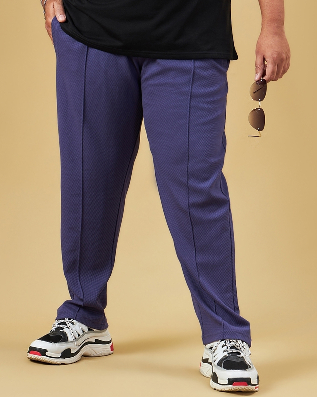 Buy Men's Skipper Blue Plus Size Track Pants Online at Bewakoof