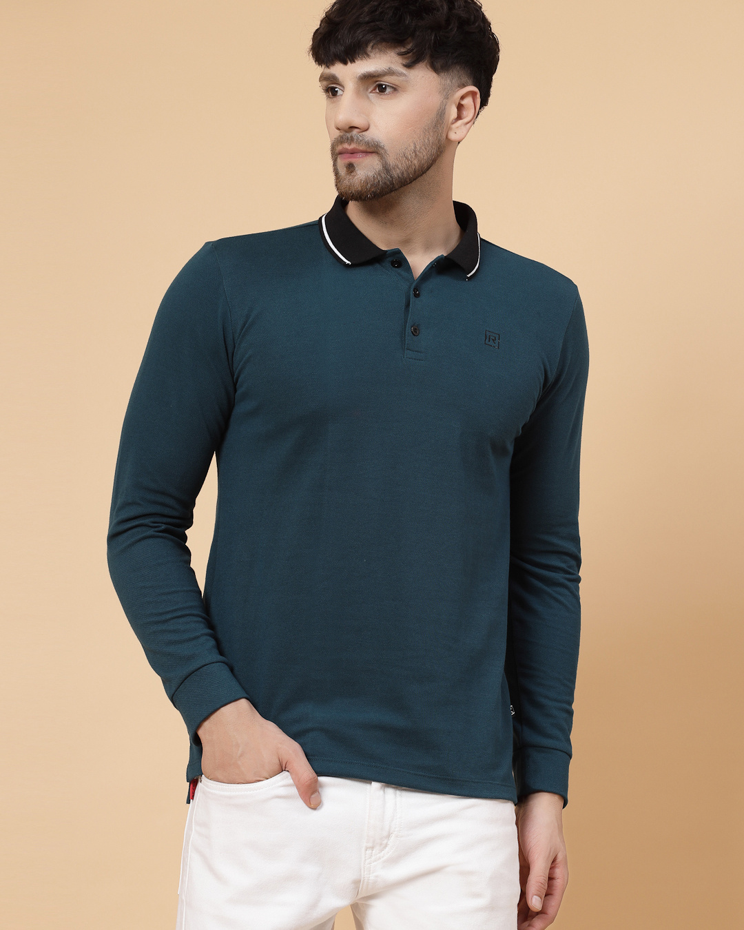Buy Men's Teal Blue Polo T-shirt Online at Bewakoof