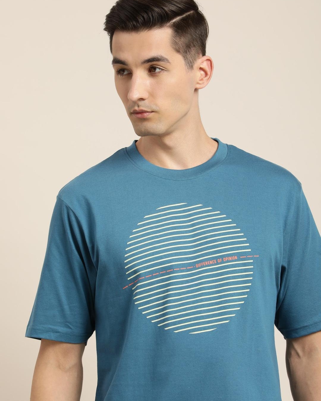 Buy Men's Blue Printed Oversized T-shirt for Men Blue Online at Bewakoof