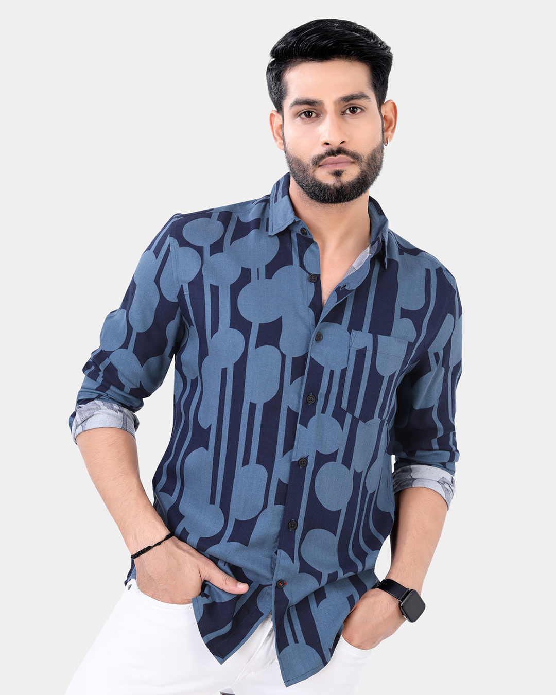 Buy Men's Blue Printed Shirt Online at Bewakoof