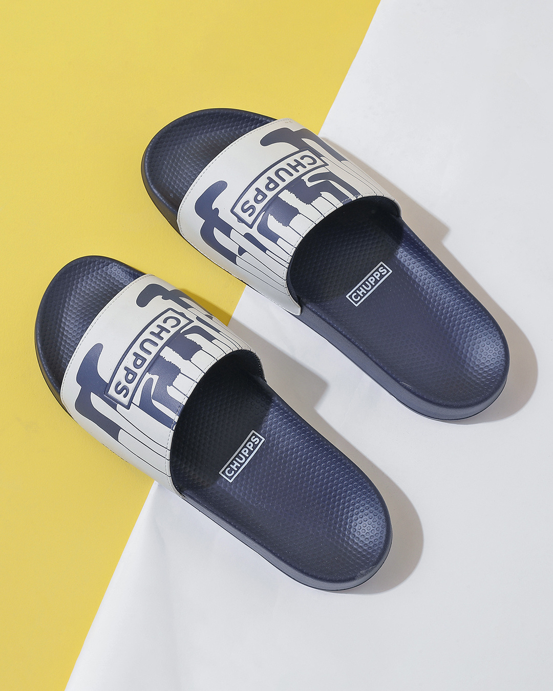 Buy Men's Blue Printed Sliders Online in India at Bewakoof