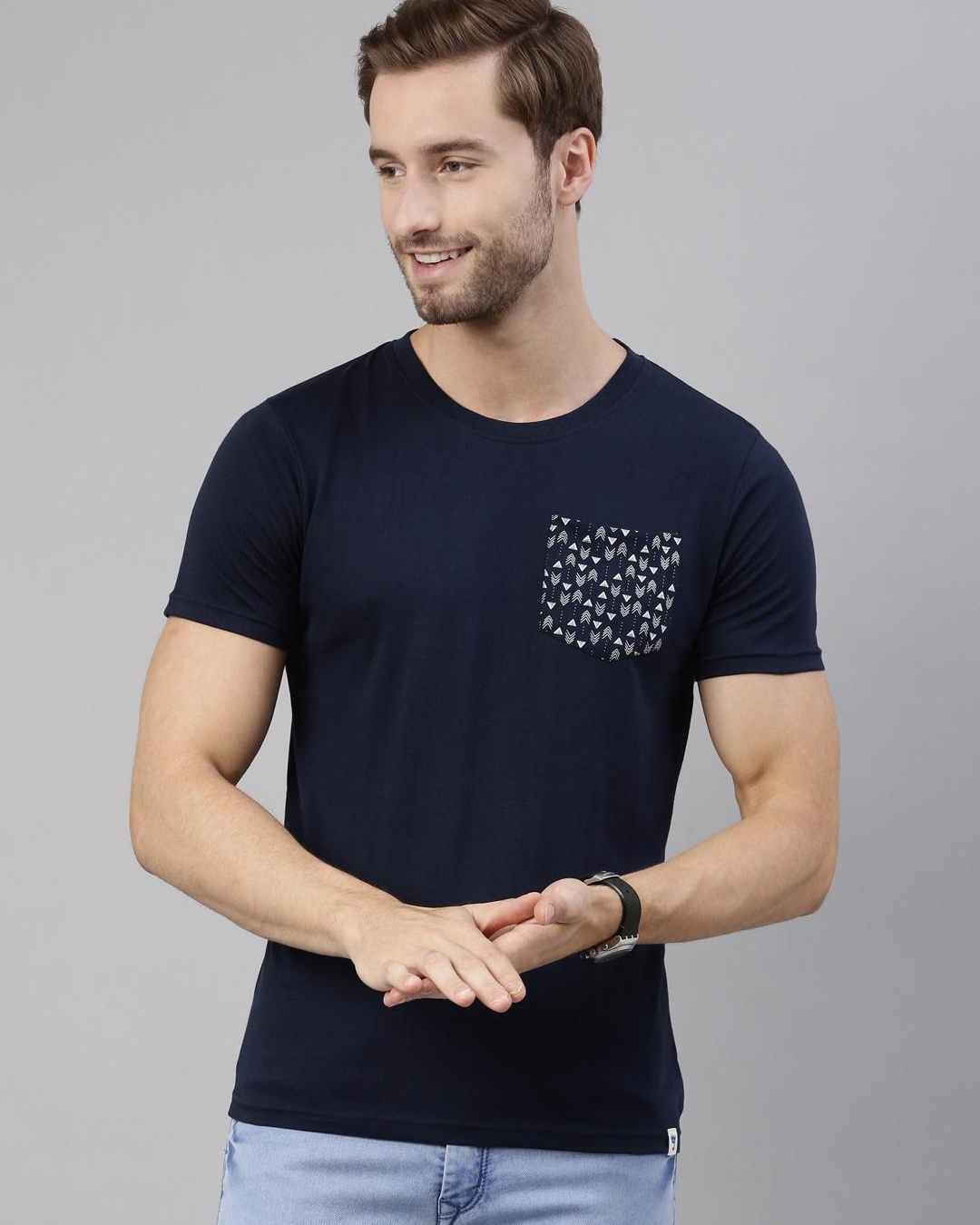 Buy Men's Blue Printed T-shirt for Men Blue Online at Bewakoof