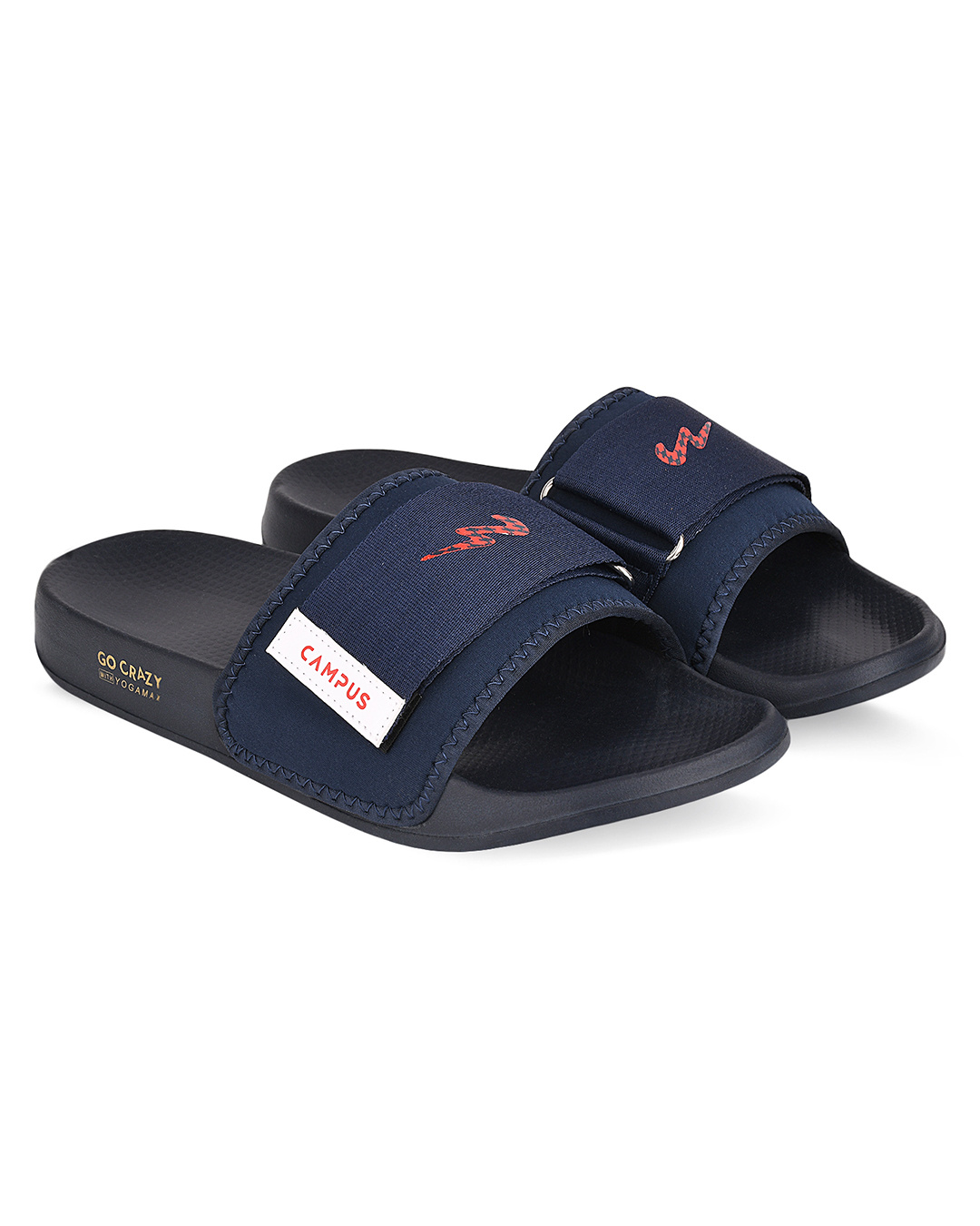 Buy Men's Blue Printed Velcro Sliders Online in India at Bewakoof