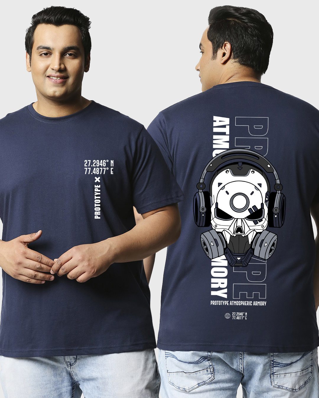 Buy Men's Blue Prototype Graphic Printed Plus Size T-shirt Online at ...