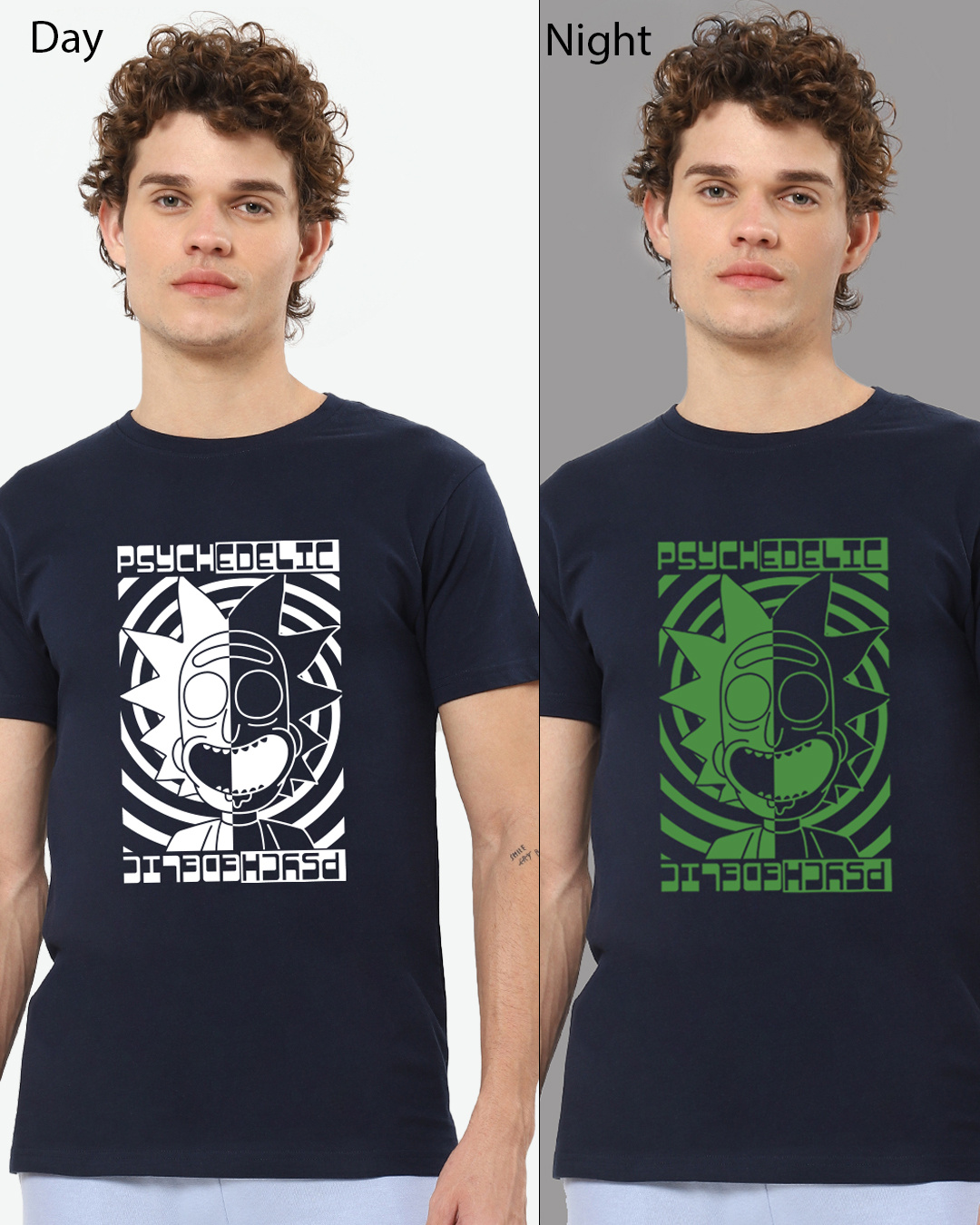 Buy Men's Blue PSY Glow T-shirt Online at Bewakoof