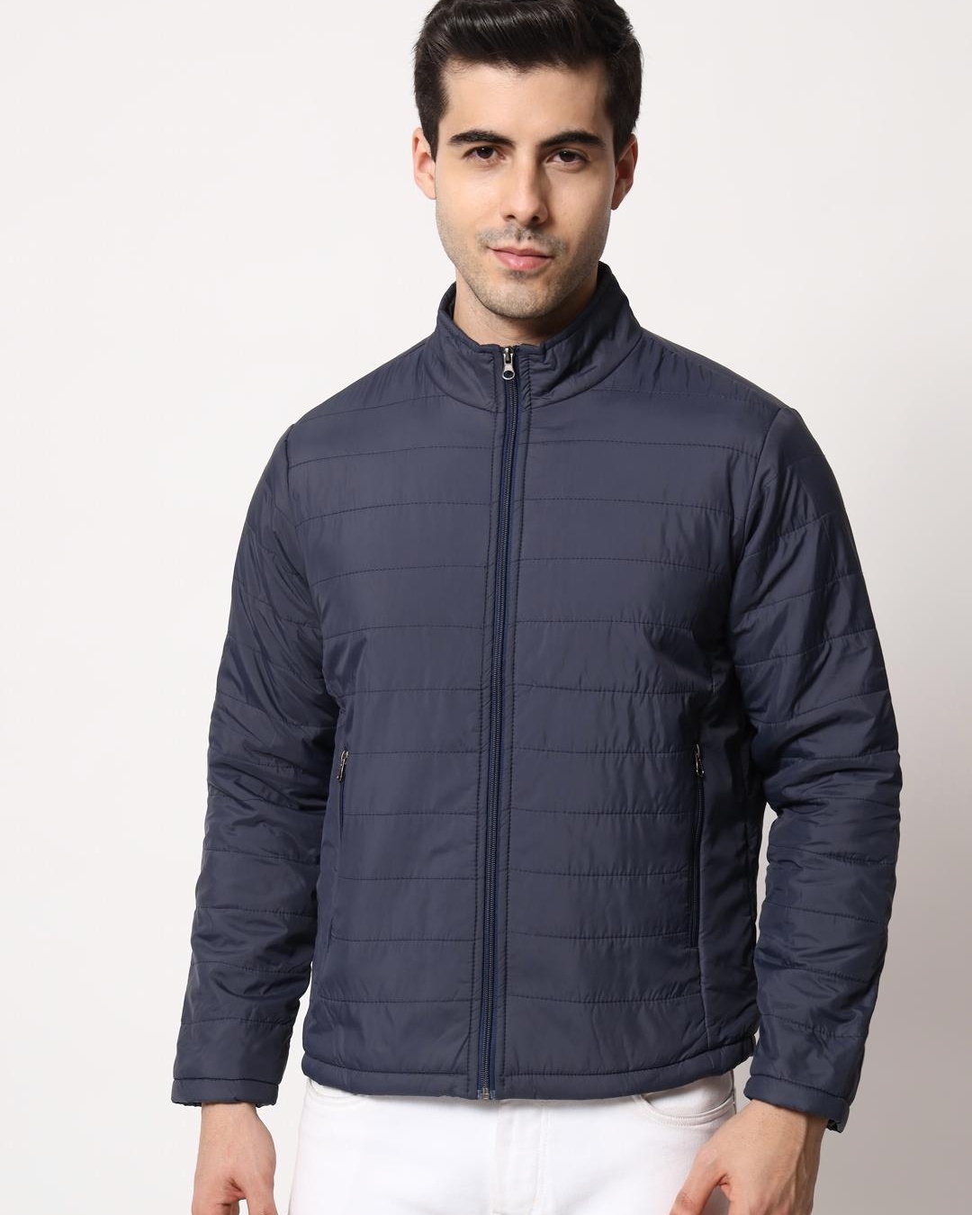 Buy Men's Blue Puffer Jacket Online at Bewakoof