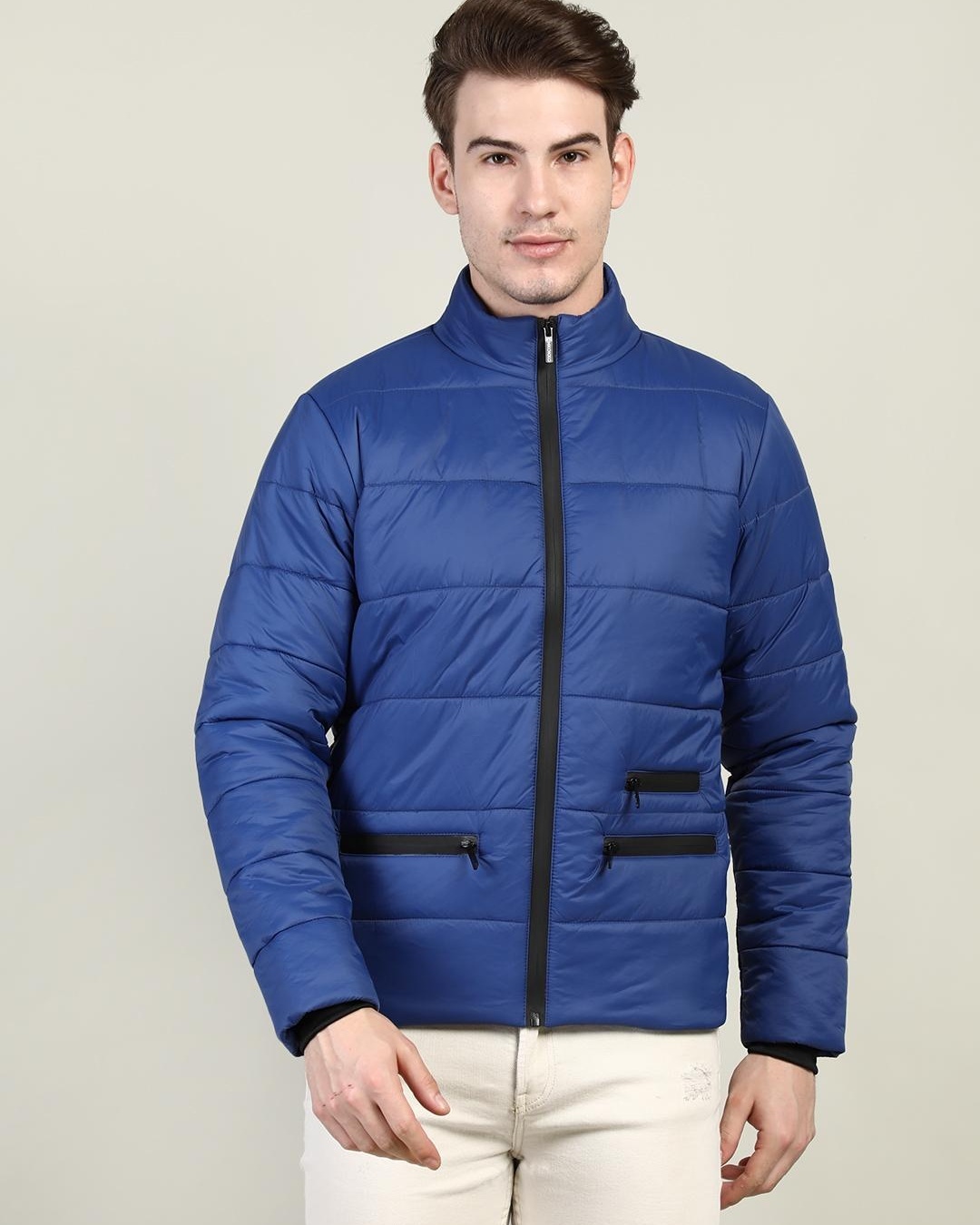 Buy Men's Blue Puffer Jacket Online at Bewakoof