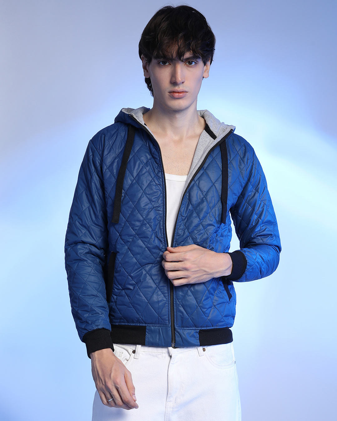 Buy Men's Blue Puffer Jacket Online at Bewakoof