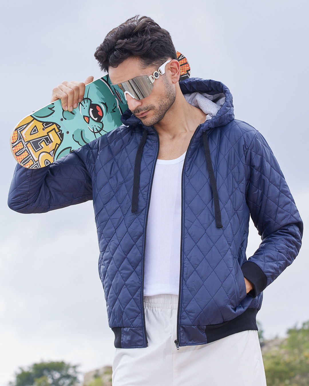 Buy Men's Blue Puffer Jacket Online at Bewakoof