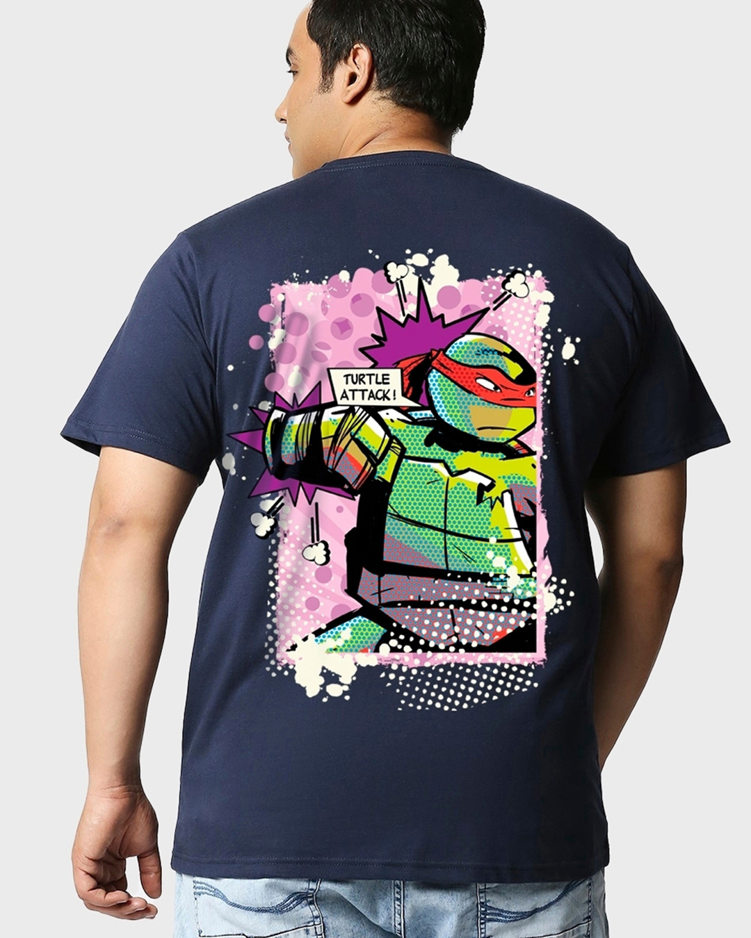 Buy Men's Blue Raphael Graphic Printed Plus Size T-shirt Online at Bewakoof